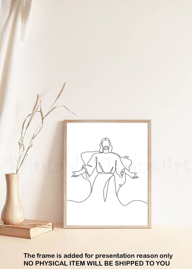 Ascension of Jesus Christ - Religious Line Art Concept | Simple Hand ...