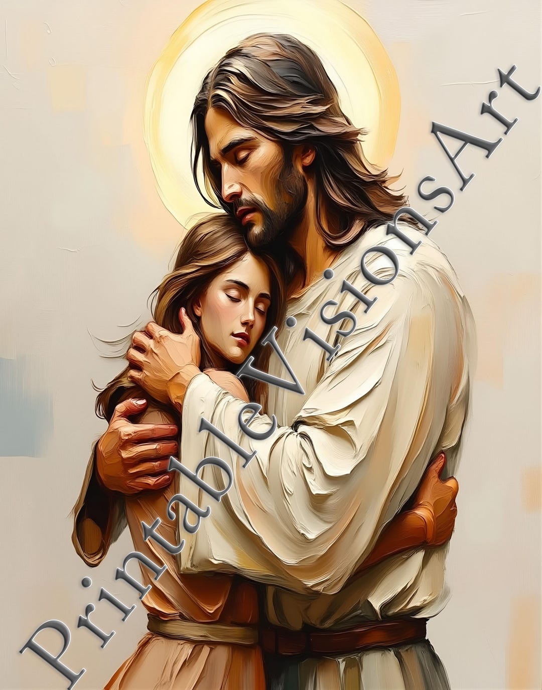 His Love, Jesus Hugging Woman, Christian Wall Art, Jesus Art, LDS ...