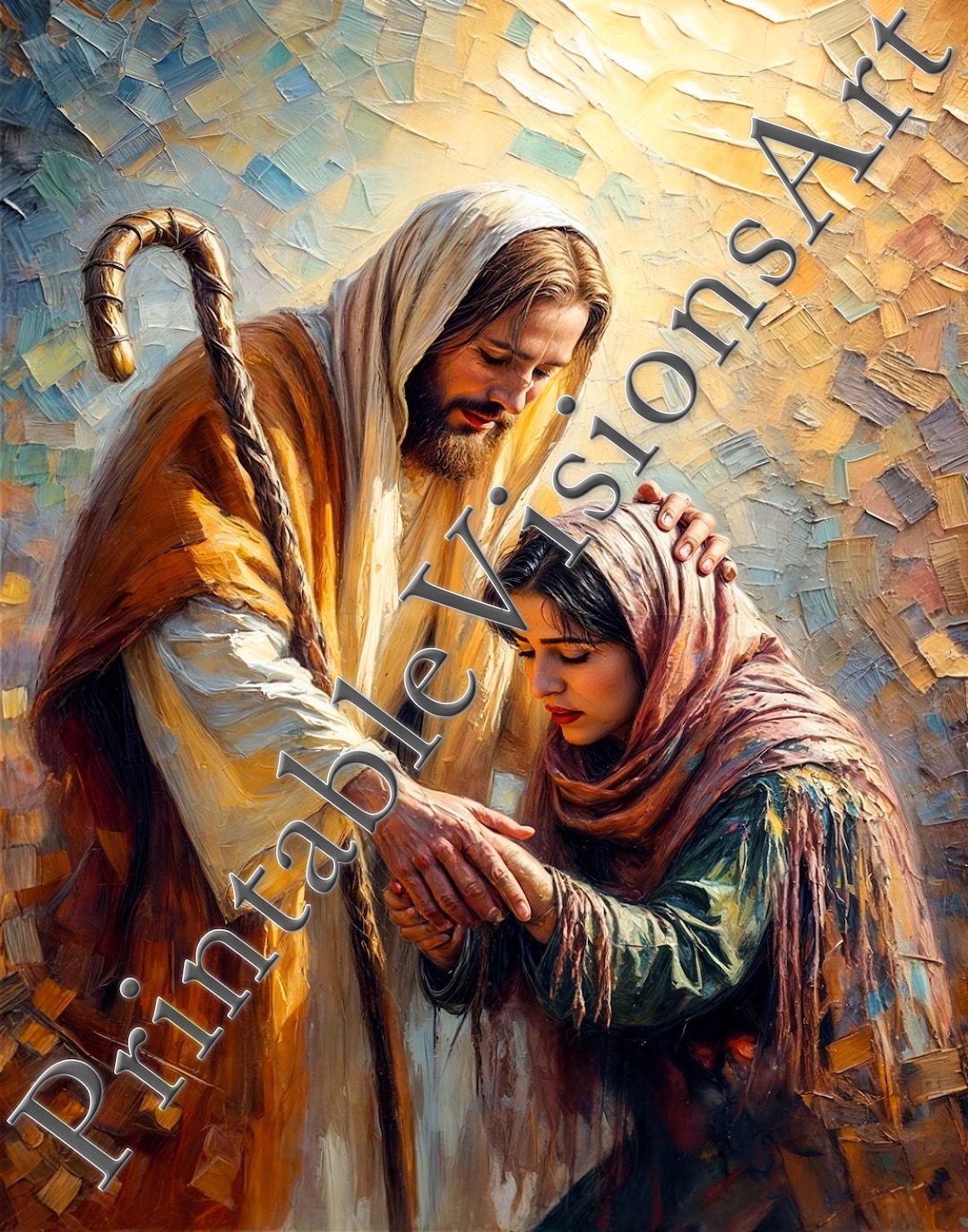 Woman Healed DIGITAL DOWNLOAD, Jesus' Miracles, Woman Reaching for ...