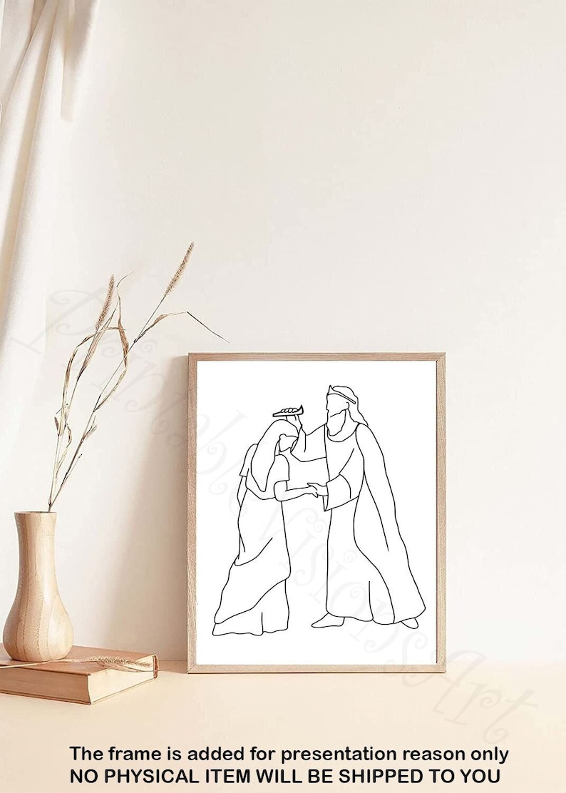 Queen Esthere Modern Religious Line Art Concept Simple Hand-drawn ...