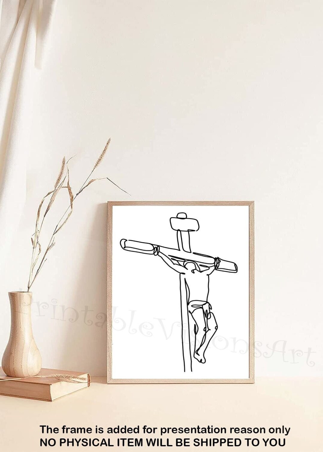 Crucified Jesus Modern Line Art Religious Concept Simple - Etsy