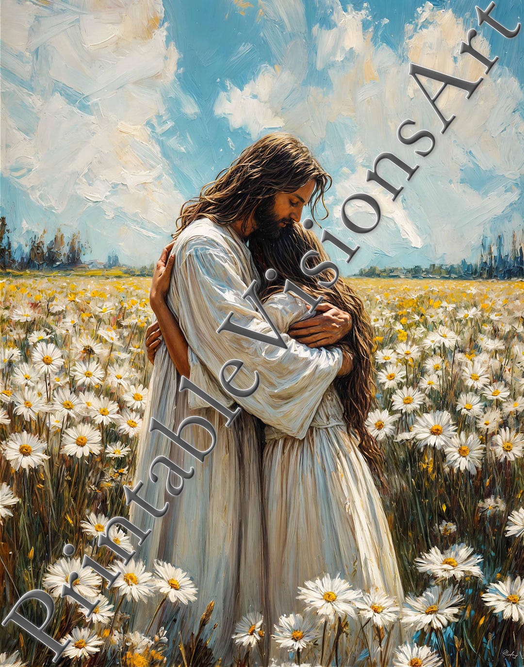 His Love, Jesus Hugging Woman, Christian Wall Art, Jesus Art, Bible Art ...