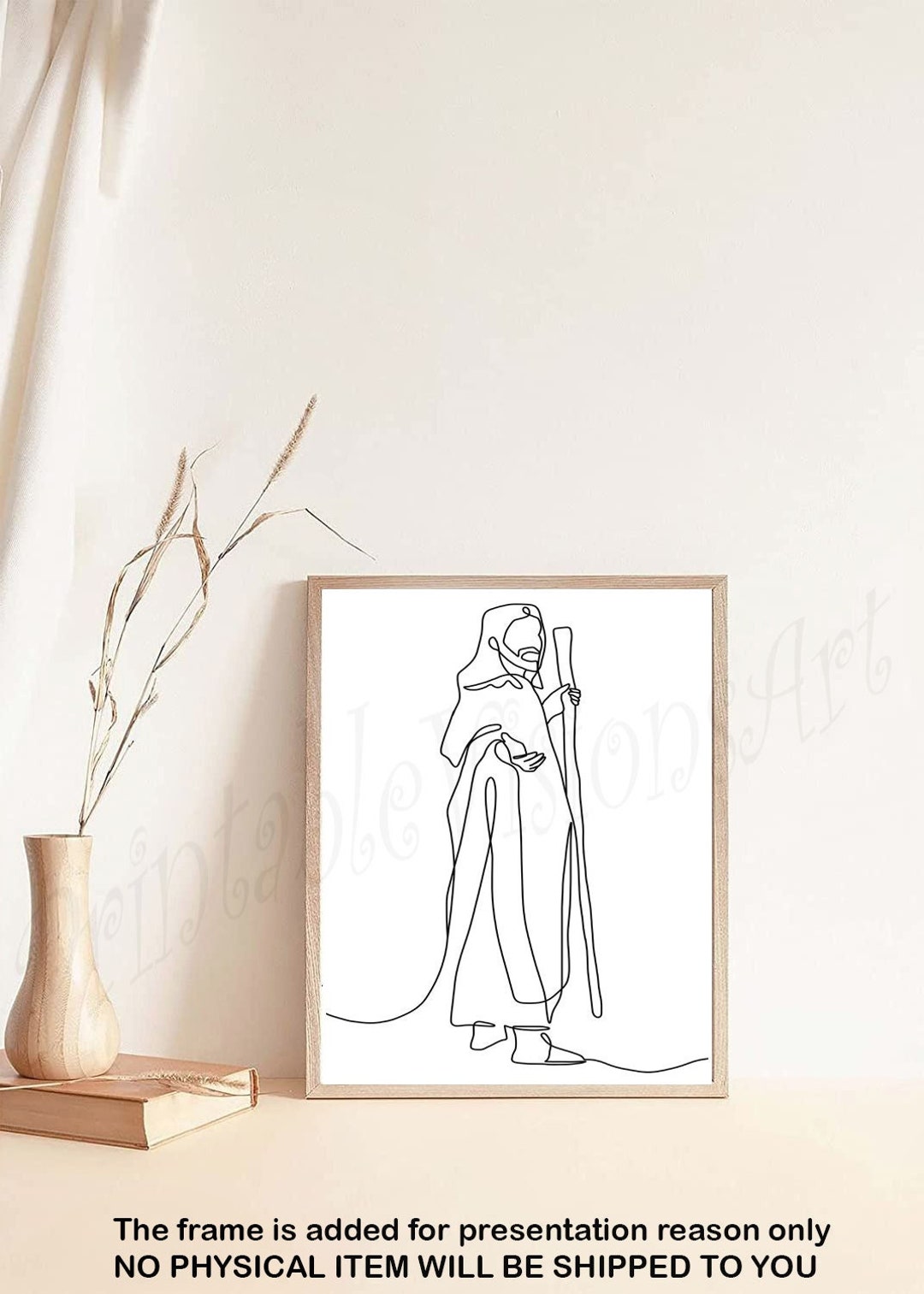Jesus Good Shepherd Line Art Religious Concept Simple - Etsy