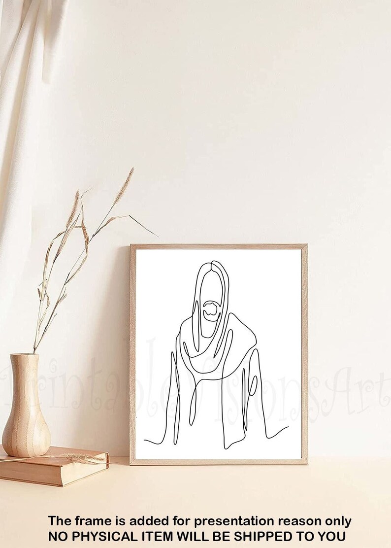 Jesus of Nazareth Modern Line Art Religious Christian - Etsy