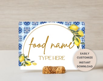 Ciao, Baby! Editable Summer Amalfi Coast Lemon & Blue Tile Italian ...