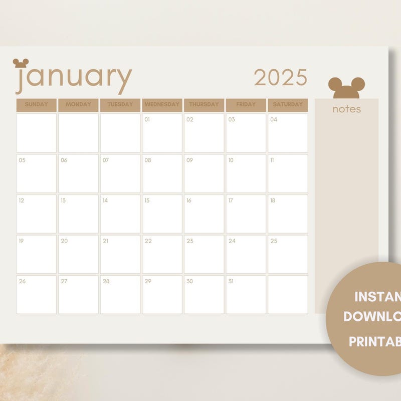 2026 Mickey Mouse Calendar - Etsy