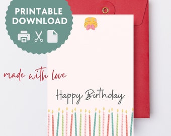 Printable Digital Birthday Card Happy Birthday Printable Card Digital ...