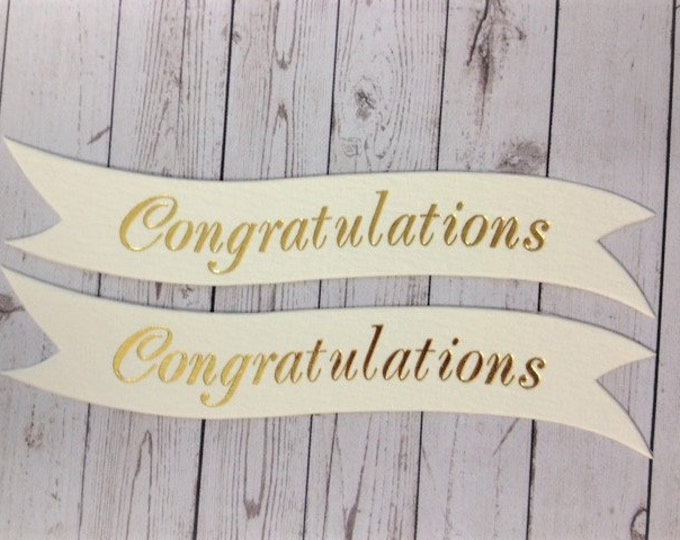 10 Gold Foiled Congratulations Banners, Card Making Supplies ...