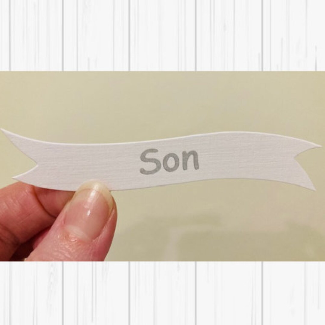 10 Silver Foil Son Card Making Sentiment Banners / Make Your Own ...