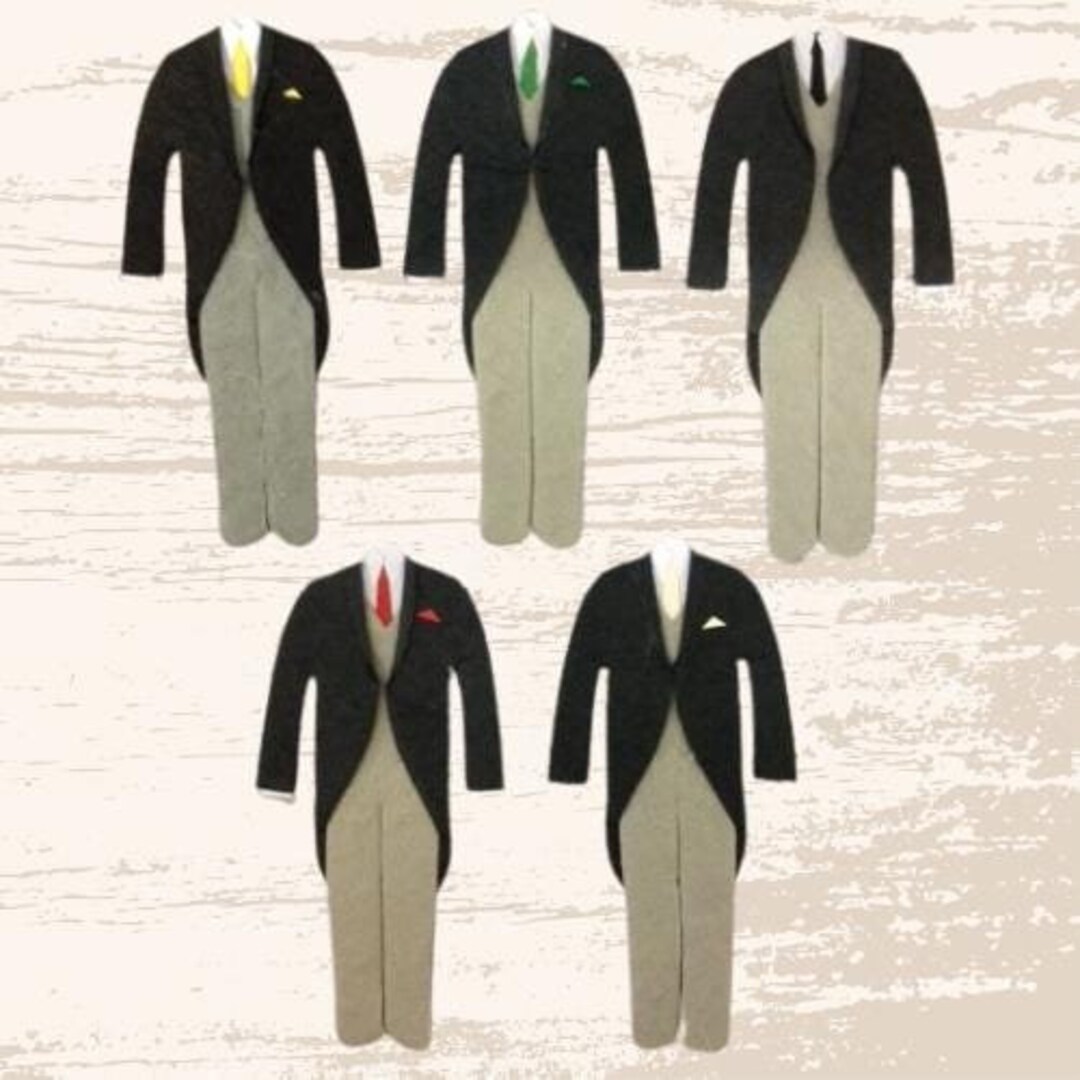 5 Mixed Die-cut Groom Suit Embellishments, Cardmaking Supplies, Wedding ...