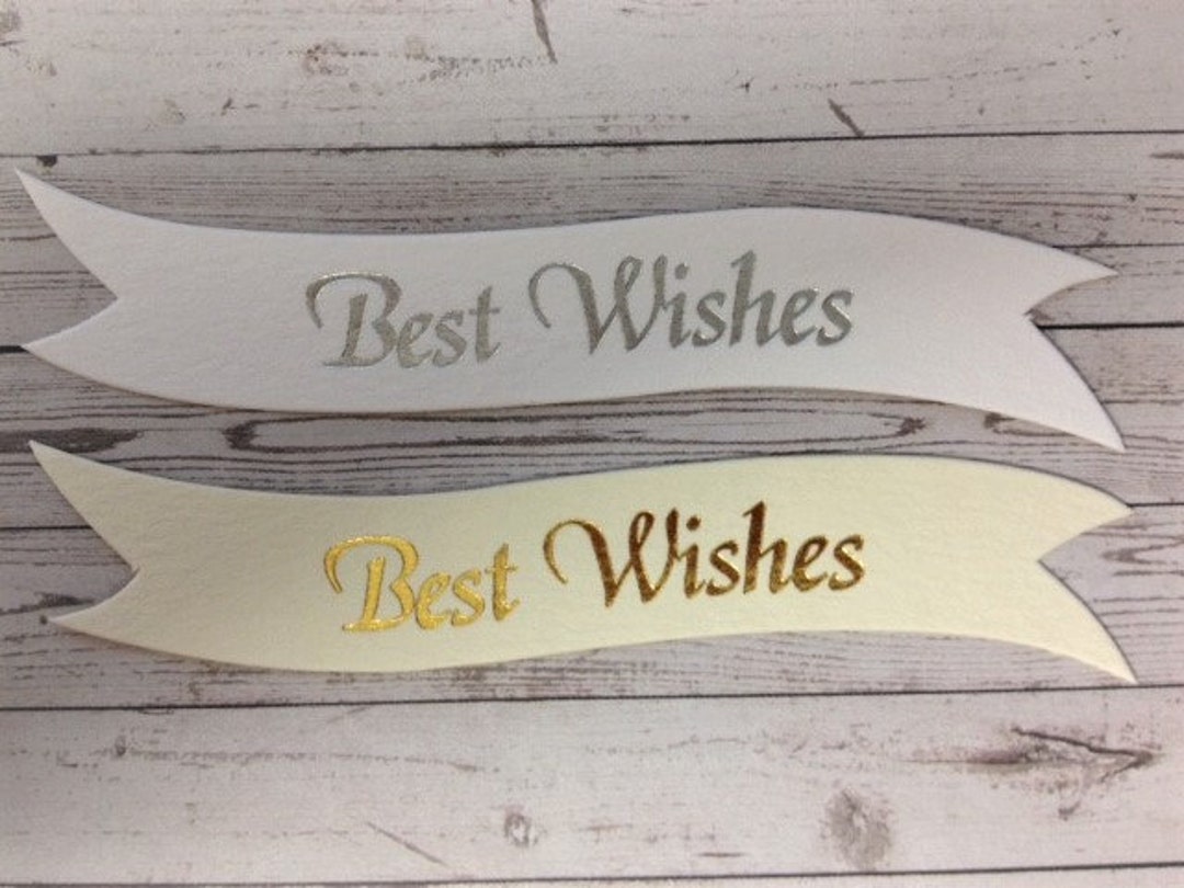 10 Best Wishes Sentiment Banners / Card Making Supplies / Foiled Text ...