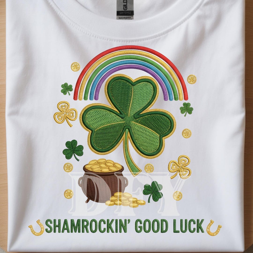 Shamrockin Good Luck PNG - Preppy Irish Shamrock Rainbow Design, St ...