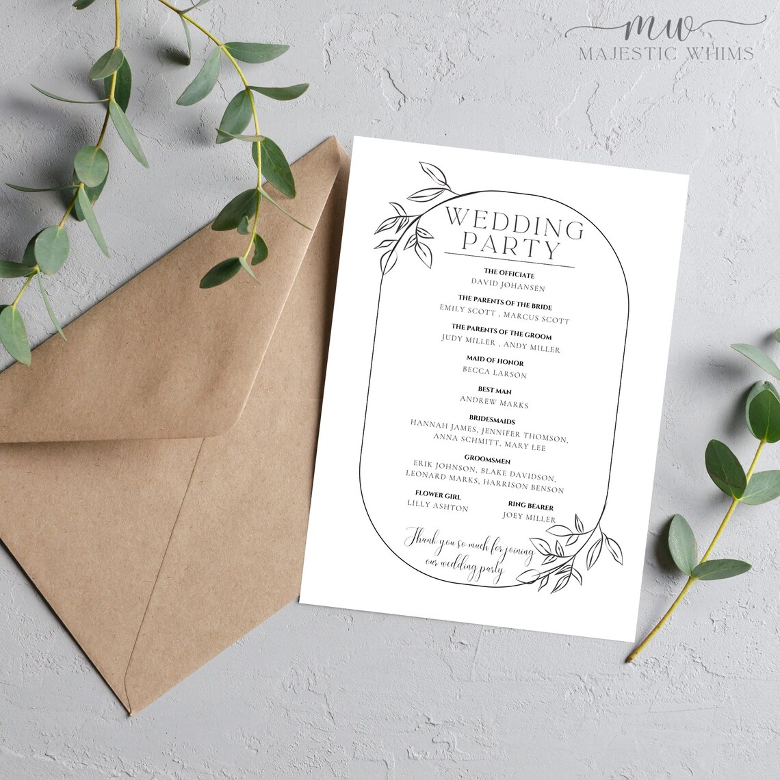 Wedding Day Program Template Modern Minimalist, Customizable Timeline ...