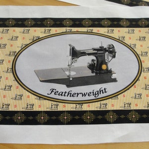 Panel Set (2) Custom Featherweight Sewing Machine Themed Cotton Panel ...
