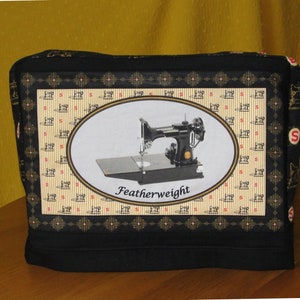 Panel Set (2) Custom Featherweight Sewing Machine Themed Cotton Panel ...