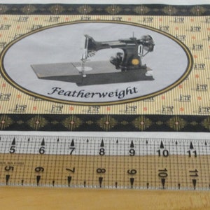 Panel Set (2) Custom Featherweight Sewing Machine Themed Cotton Panel ...