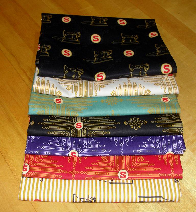 Featherweight Sewing Machine Themed Cotton Fabric Bundle of 7 Fat ...