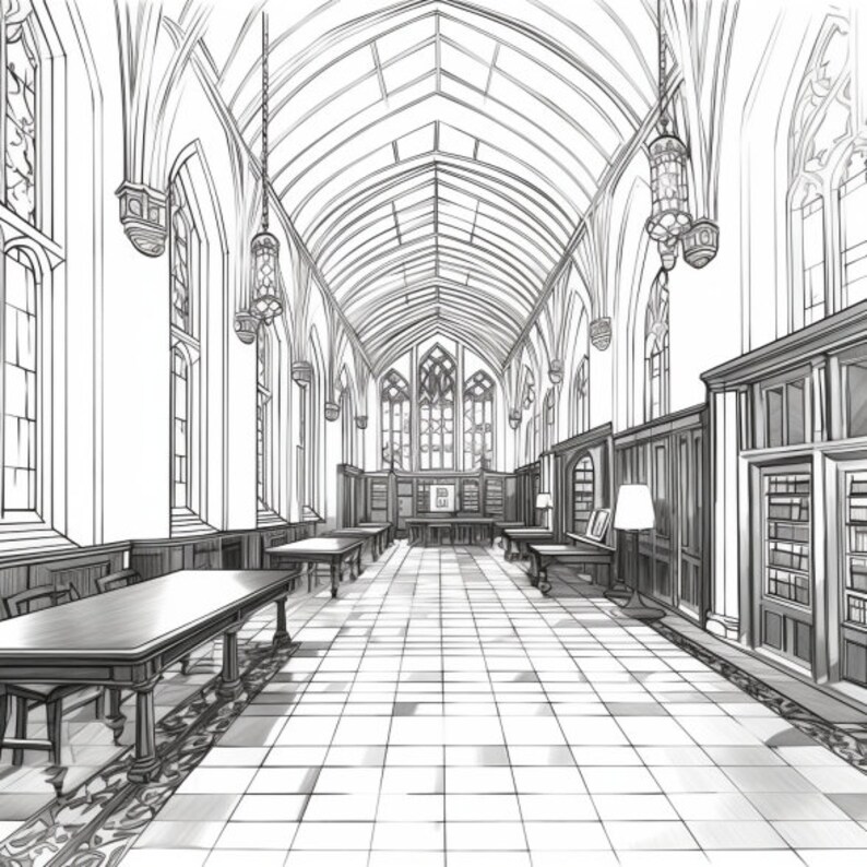 Dark Academia Printable Coloring Pages - Etsy