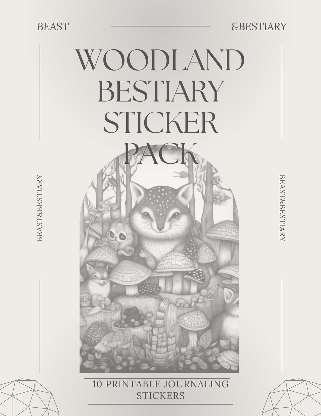 Printable Journaling Stickers, Woodland Set - Etsy