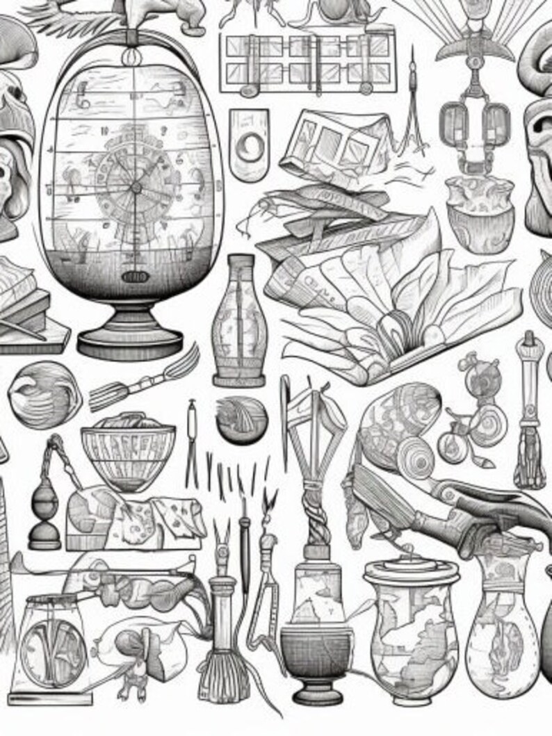 Dark Academia Printable Coloring Pages - Etsy