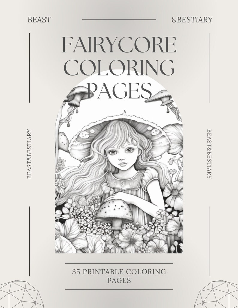 Fairycore Printable Coloring Pages Aesthetic Digital - Etsy