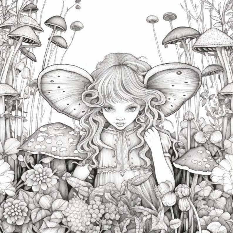Fairycore Printable Coloring Pages Aesthetic Digital - Etsy