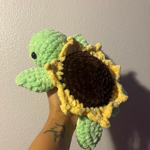 Crochet Sunflower Turtle Plush - Etsy