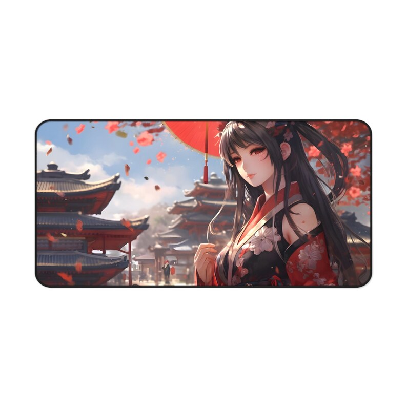 Anime Waifu, Anime Girl Anime Desk Mat, Japanese Desk Mat, Japandi ...