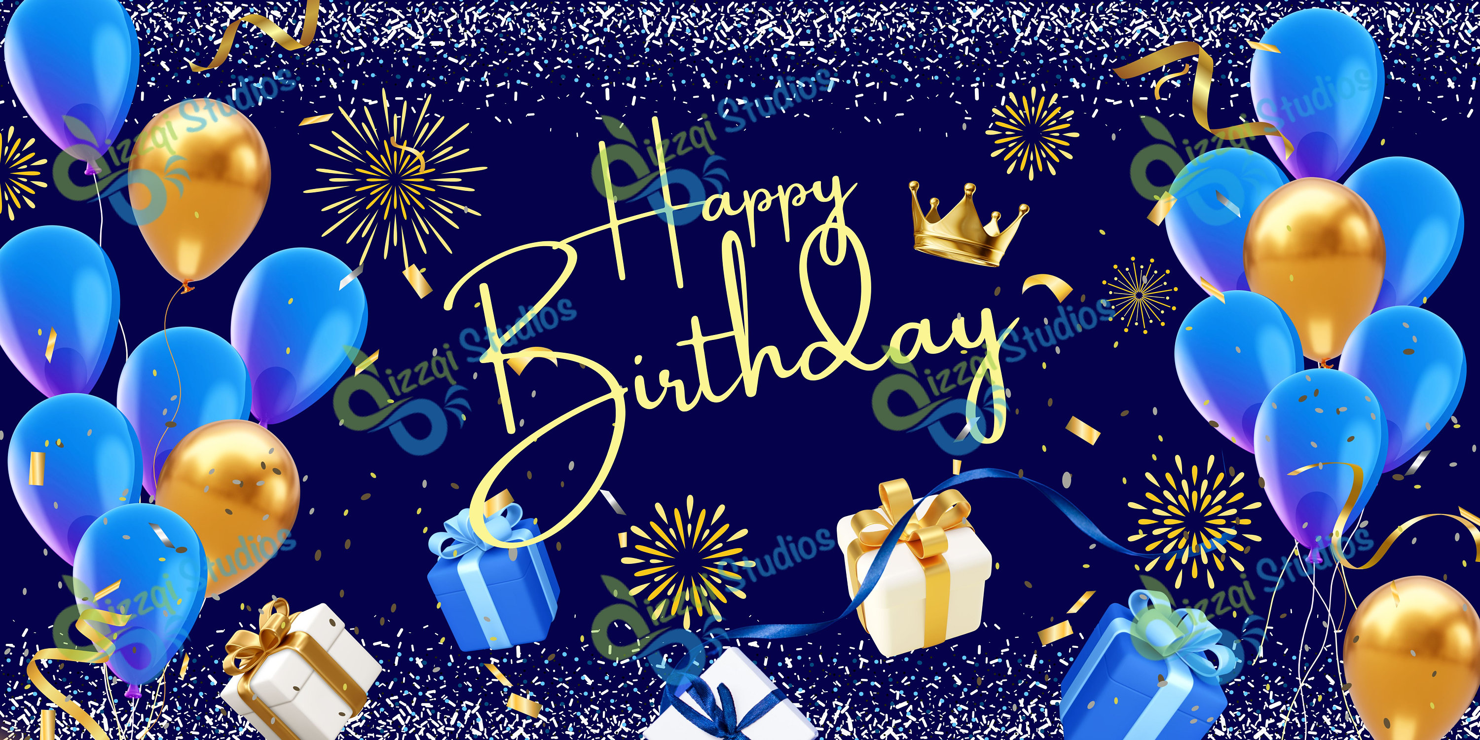 Happy Birthday Banner Blue Theme - Etsy