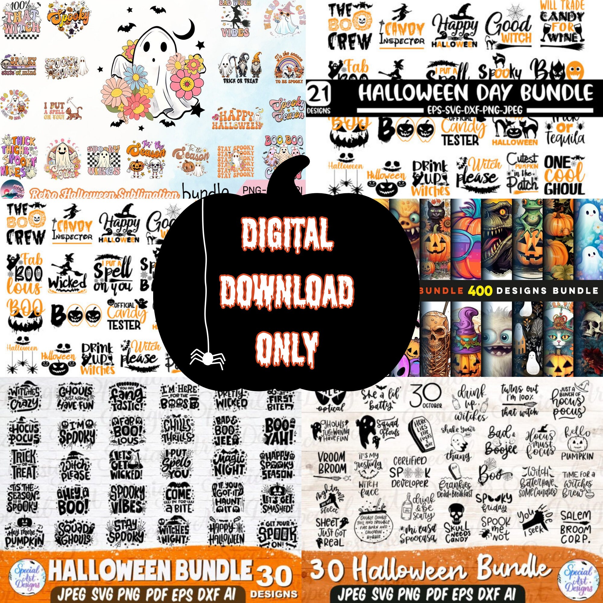 Retro Halloween Mega Bundle, Whole Store Download With Over 1000 ...