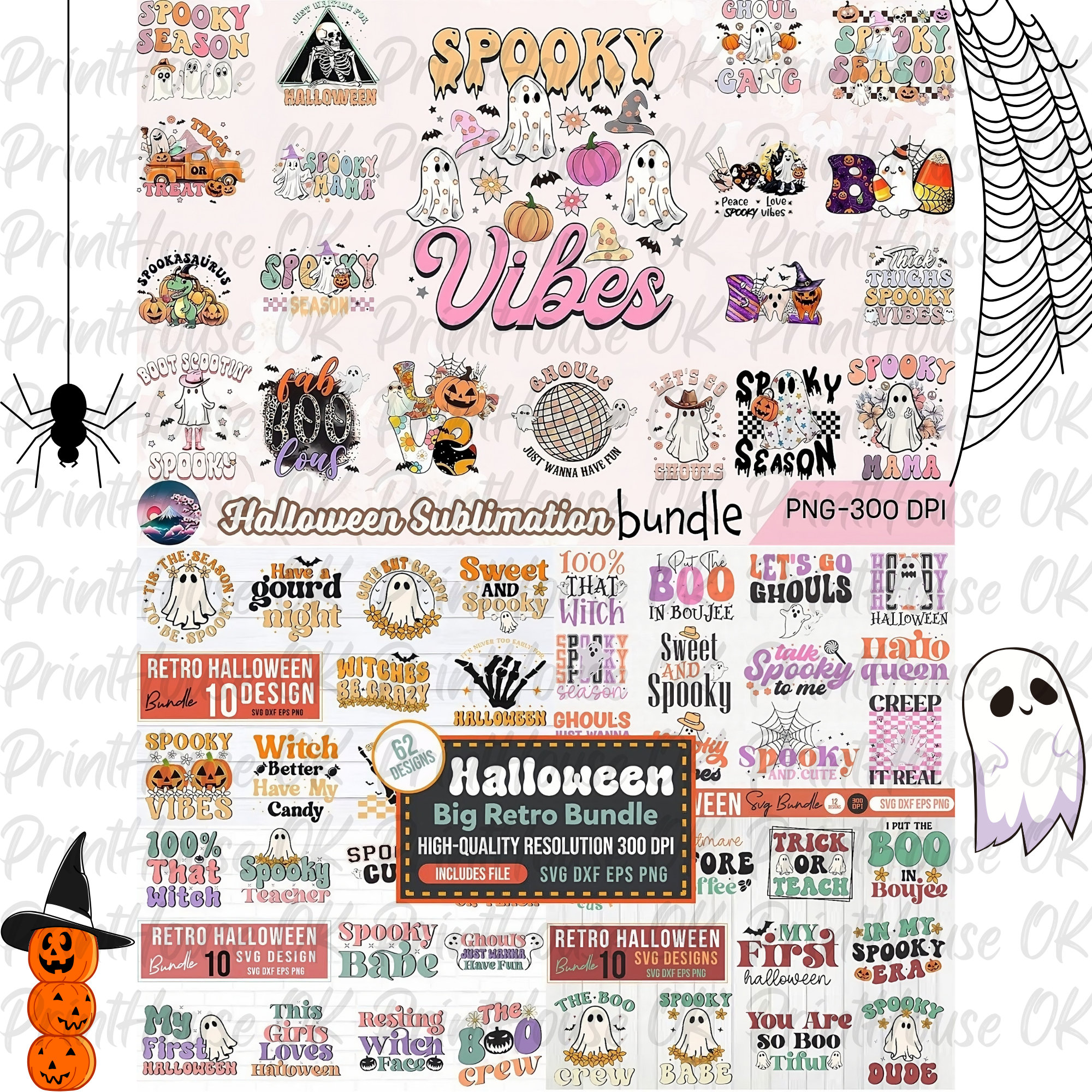 Retro Halloween Mega Bundle, Whole Store Download With Over 1000 ...