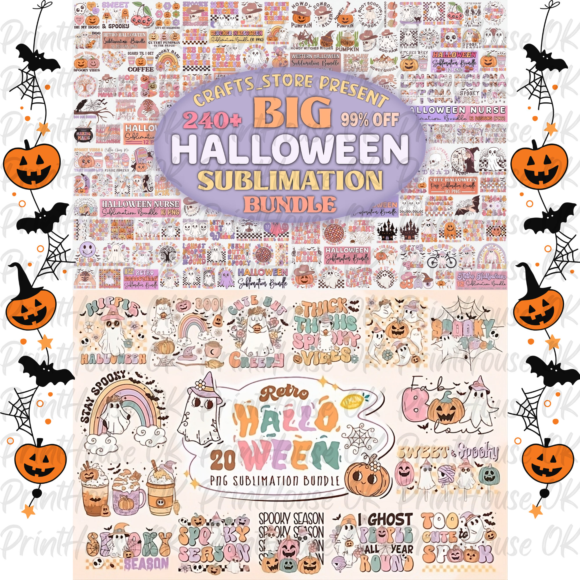 Retro Halloween Mega Bundle, Whole Store Download With Over 1000 ...