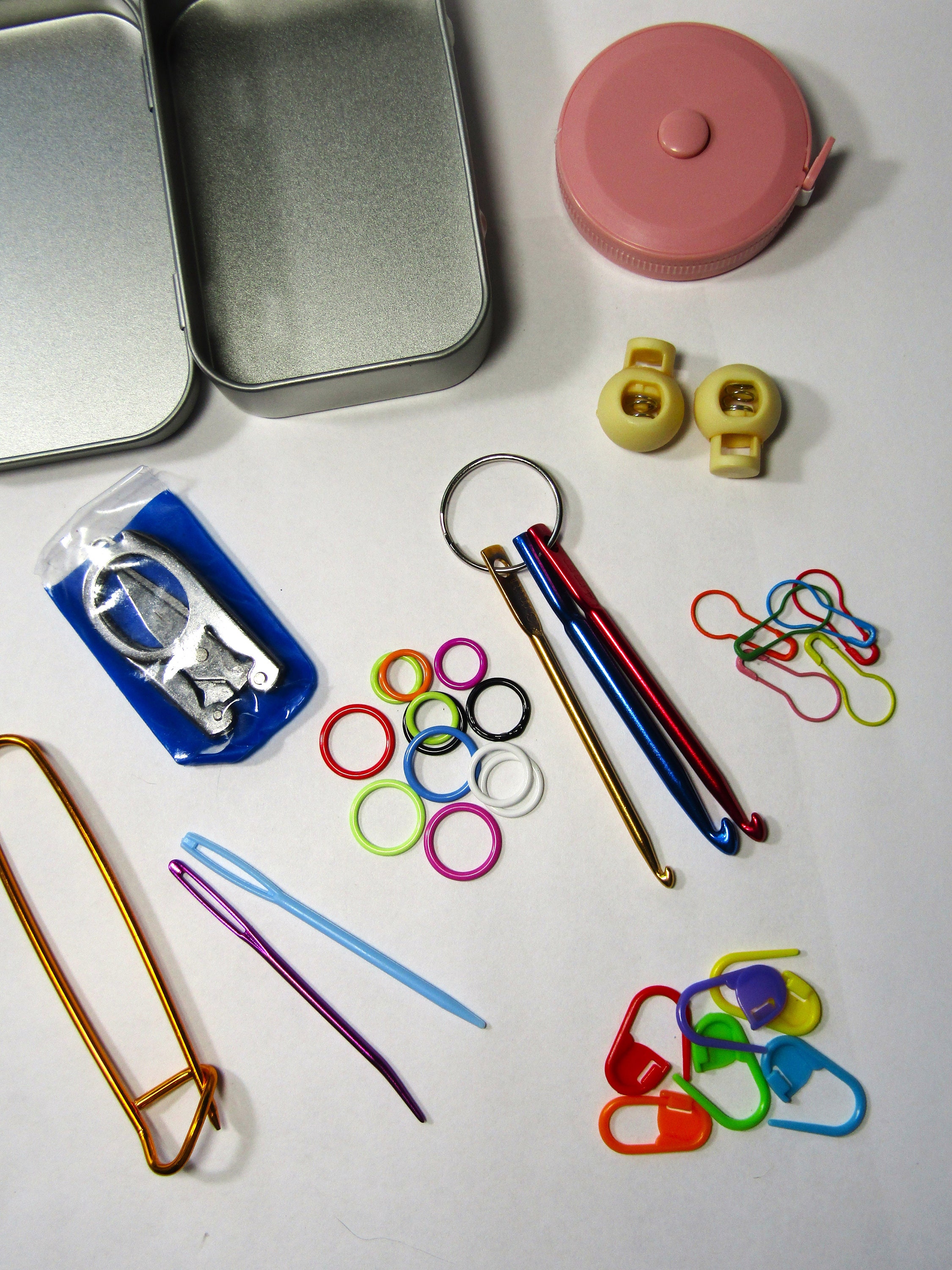 Knitter's Tool Kit Tin, Skeleton Goth Knit Gift, Knitter Survival Kit ...