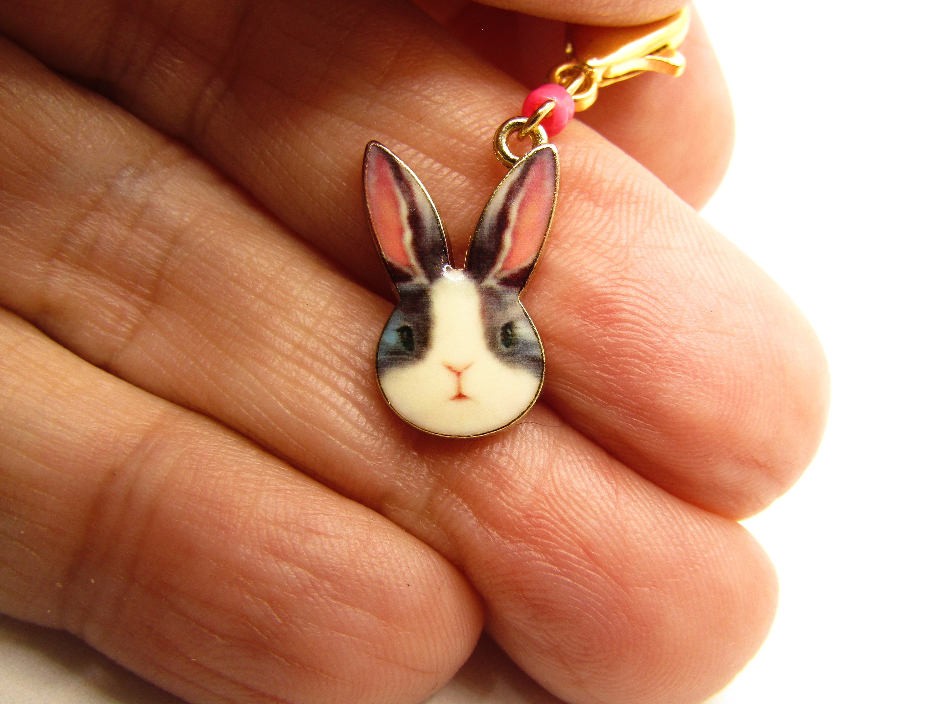 Bunny Stitch Marker, Dutch Rabbit Progress Keeper, Bunny Rabbit Crochet ...