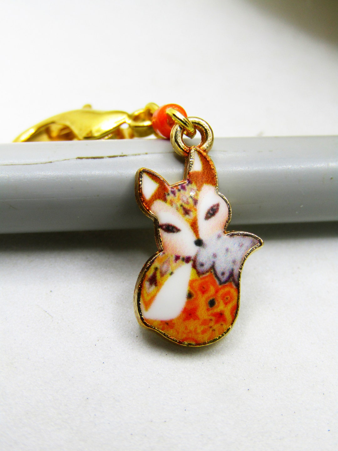 Fox Stitch Marker, Adorable Fox Progress Keeper for Knit or Crochet ...