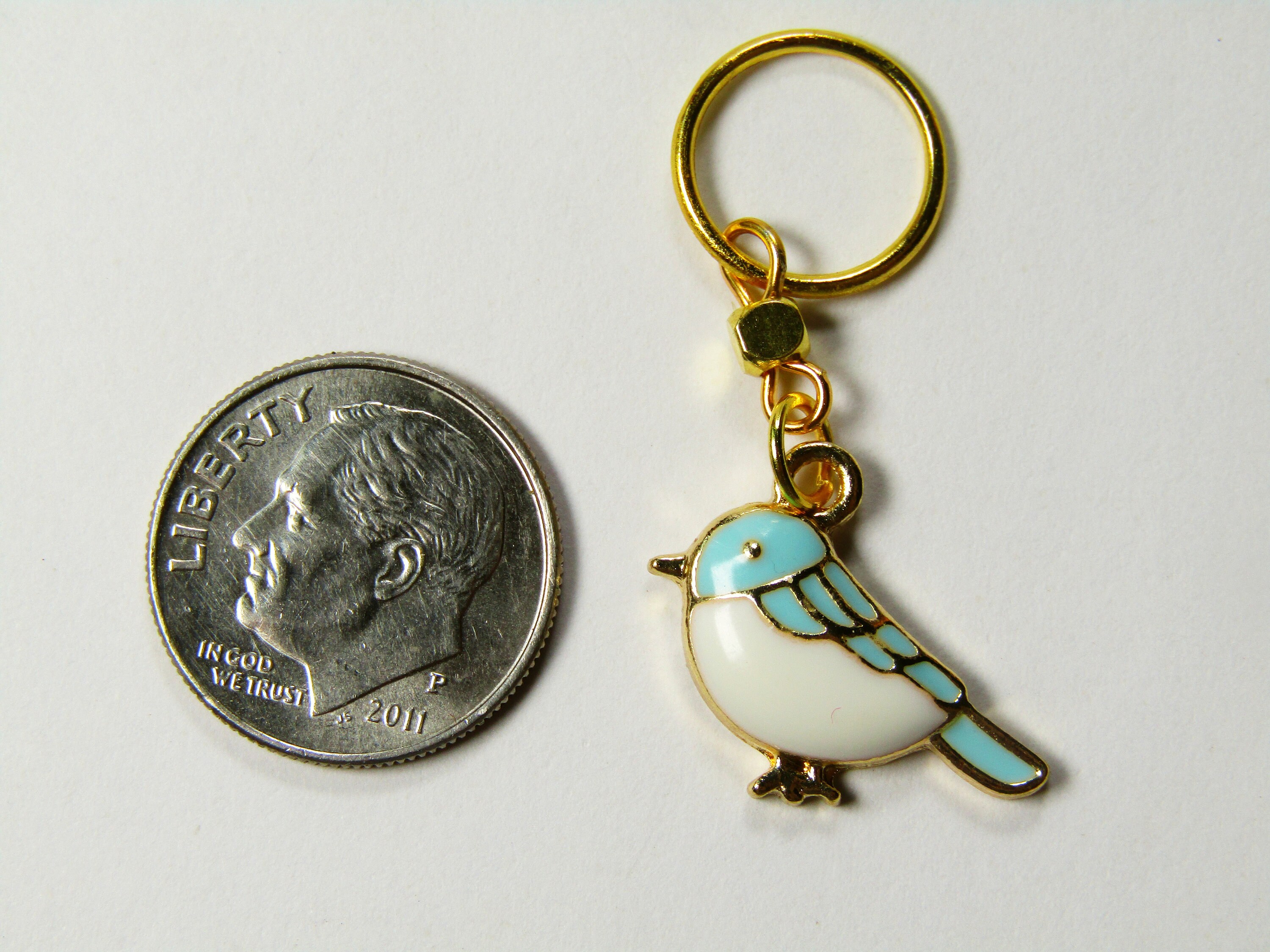 Bird Stitch Marker, Little Blue Bird Progress Keeper, Bird Gift for ...