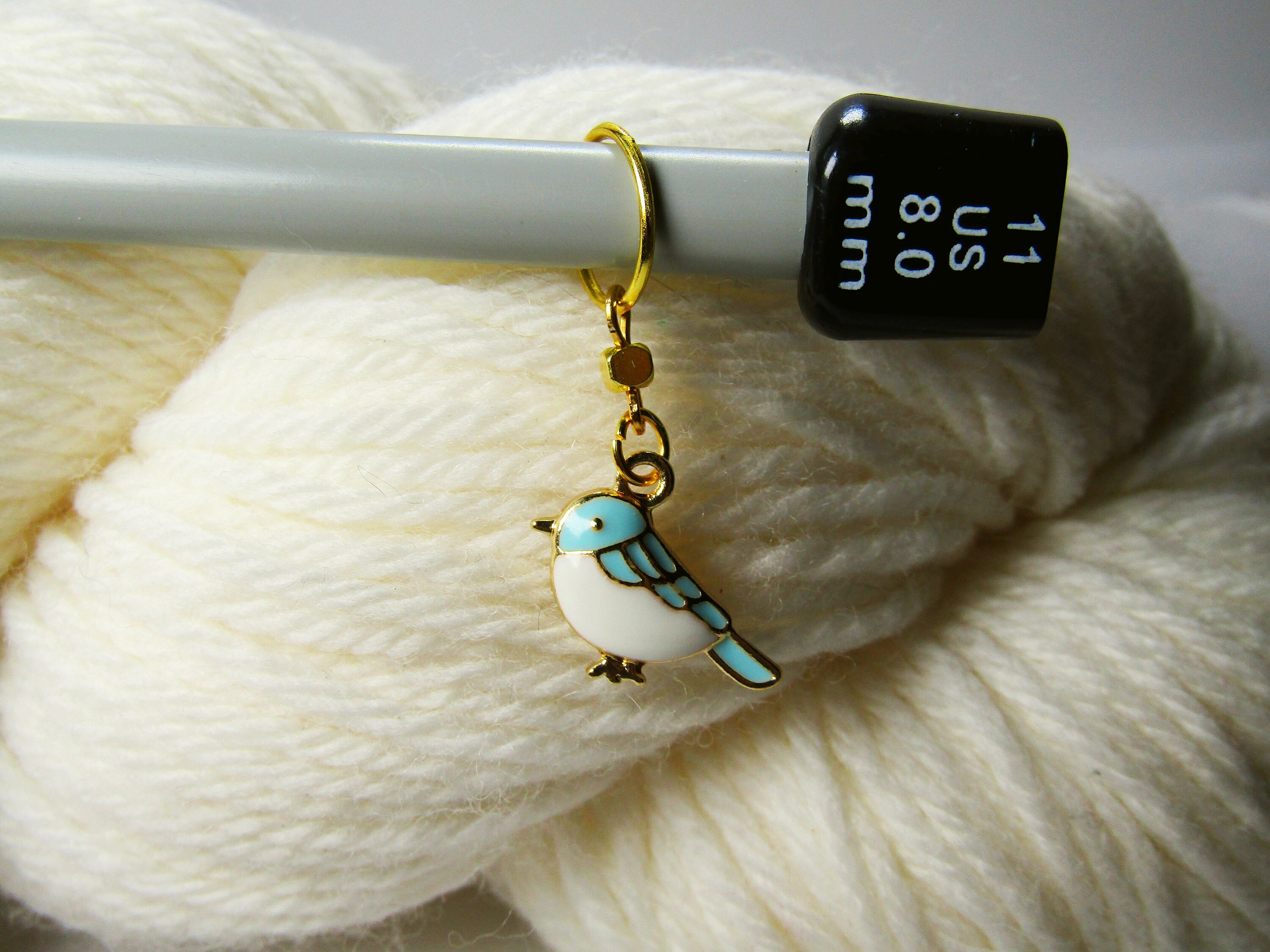 Bird Stitch Marker, Little Blue Bird Progress Keeper, Bird Gift for ...