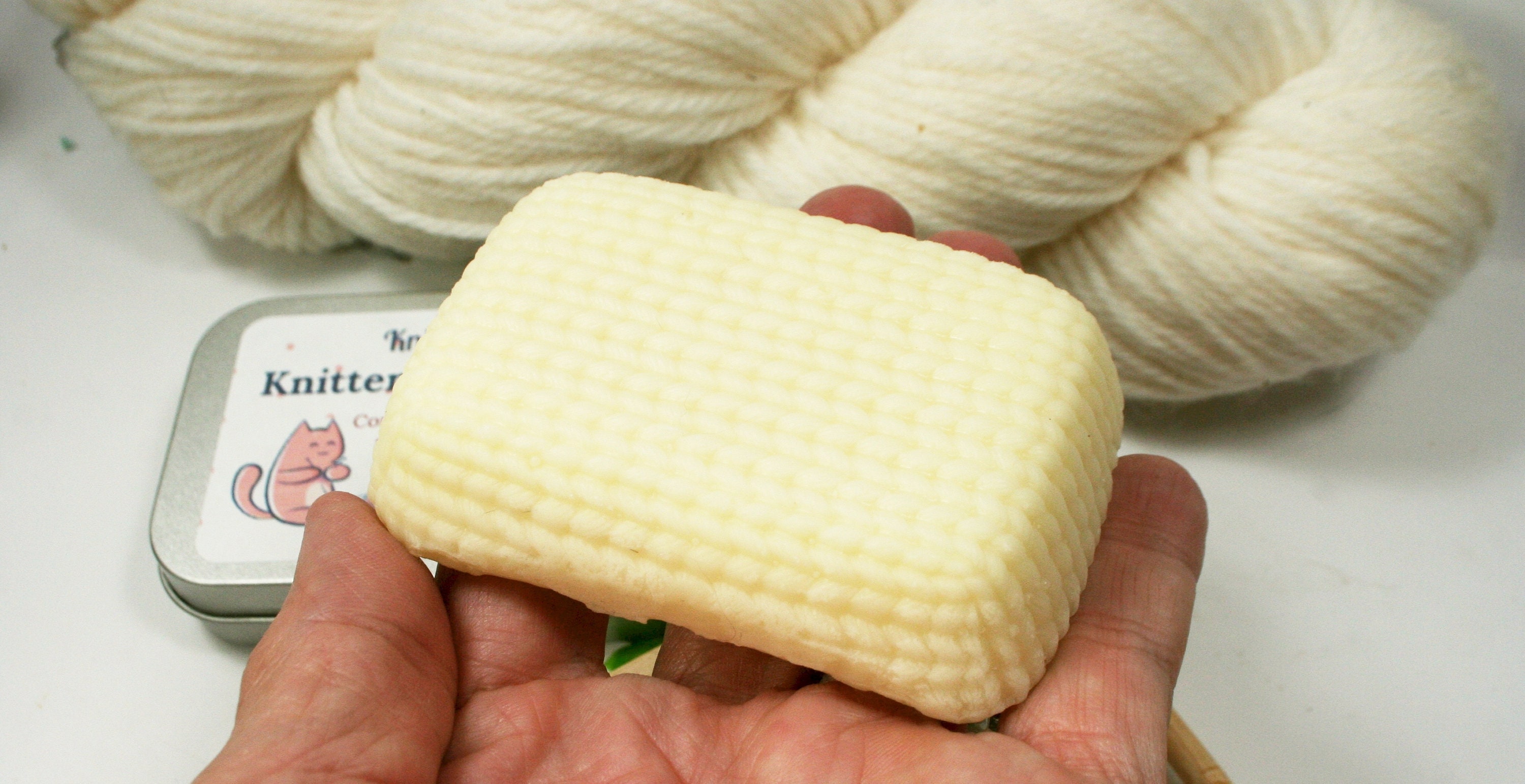 Knit Stitch Pattered Solid Lotion Bar, Moisturizer Bar, Beeswax Lotion ...