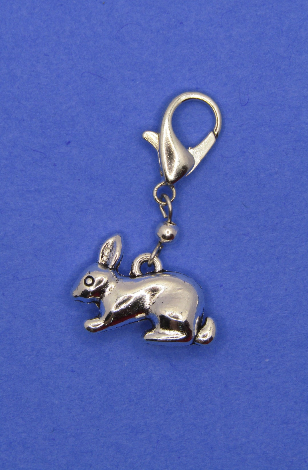 Bunny Stitch Marker, Silver Rabbit Progress Keeper, Bunny Rabbit ...