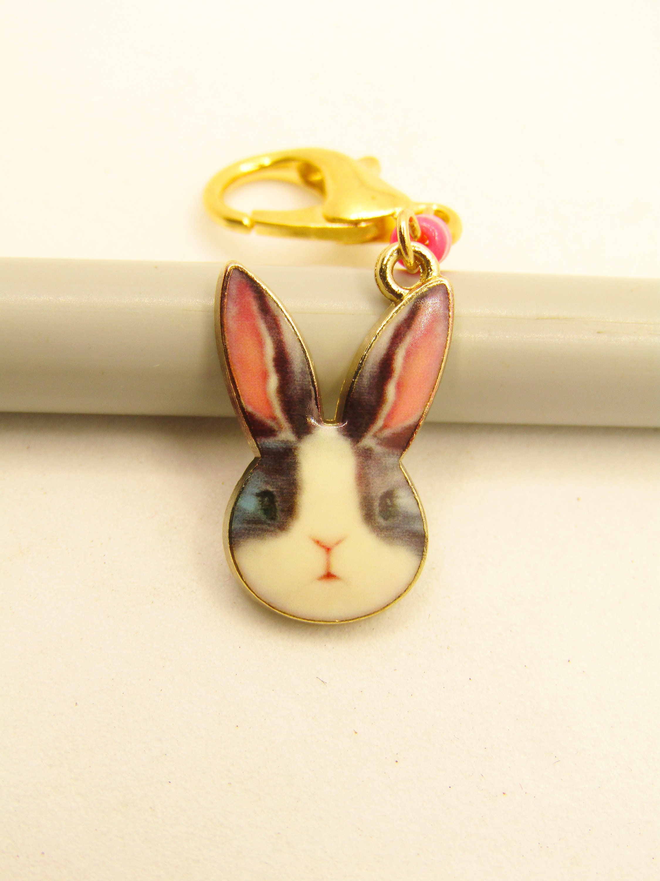 Bunny Stitch Marker, Dutch Rabbit Progress Keeper, Bunny Rabbit Crochet ...