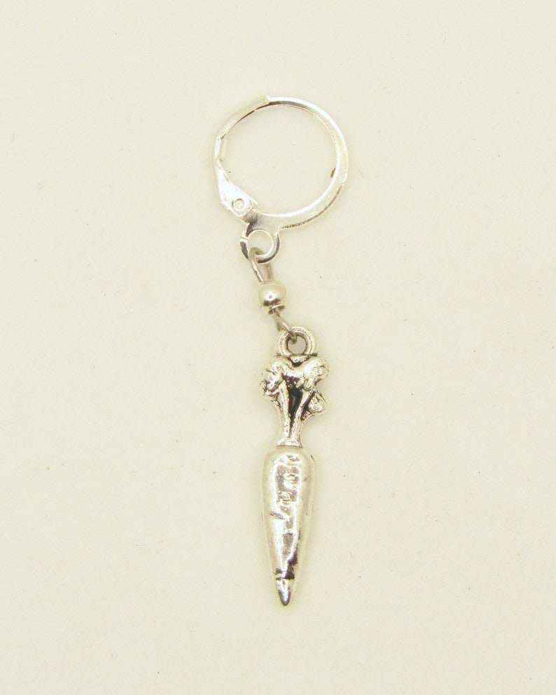Carrot Stitch Marker, Silver Carrot Progress Keeper, Carrot Vegetable ...