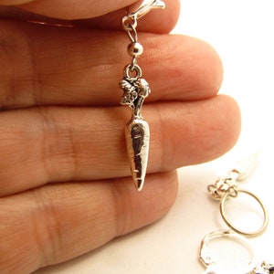 Carrot Stitch Marker, Silver Carrot Progress Keeper, Carrot Vegetable ...