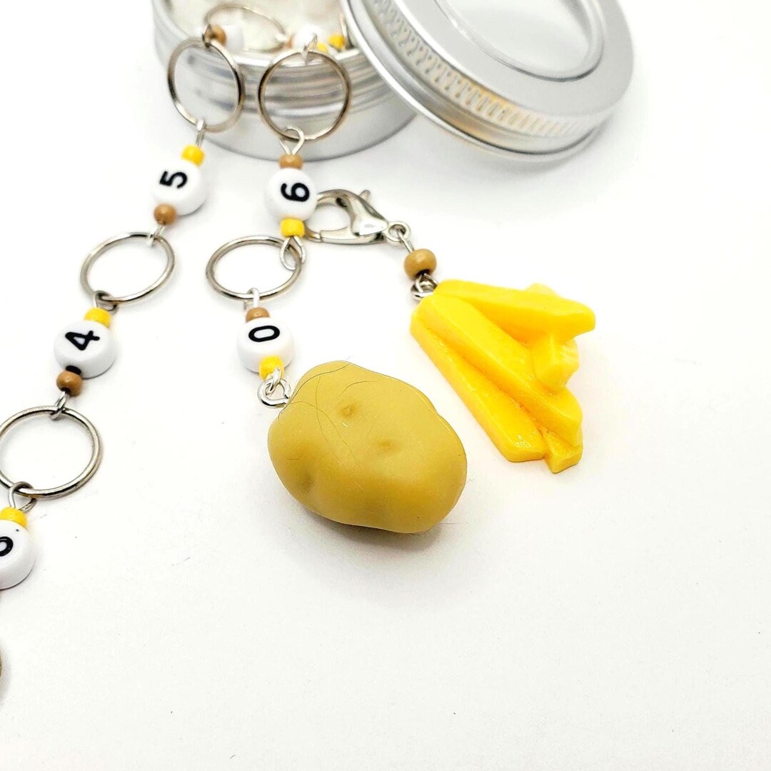 Potato & Fries Snag-free Knitting Chain Row Counter, Funny Potato ...