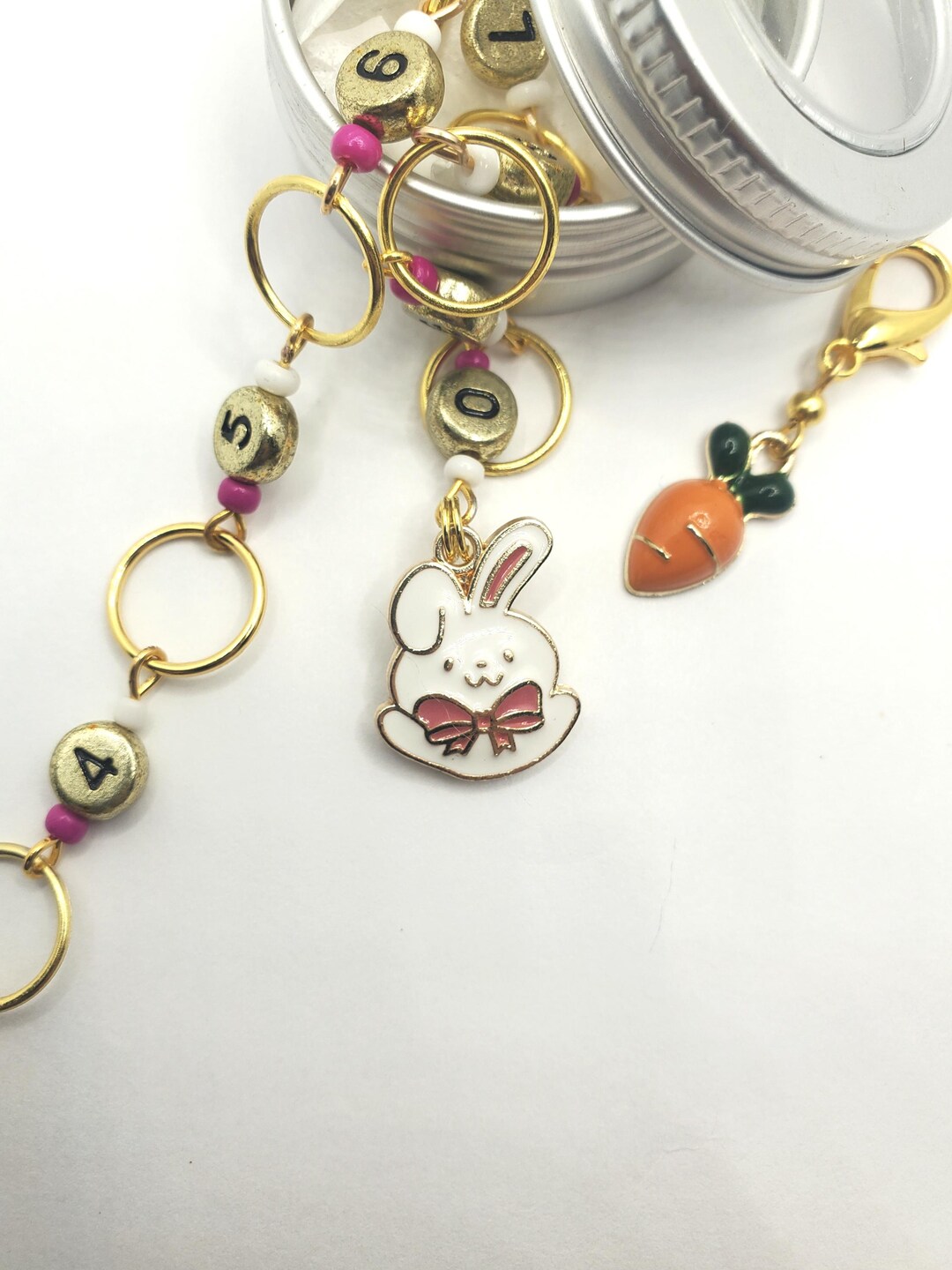 Bunny Rabbit Knitting Row Counter, Chain Row Counter Gift for Knitter ...
