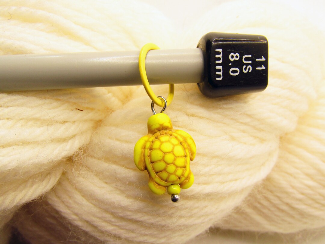 Yellow Turtle Stitch Marker, Yellow Sea Turtle Stitch Marker for Knit ...