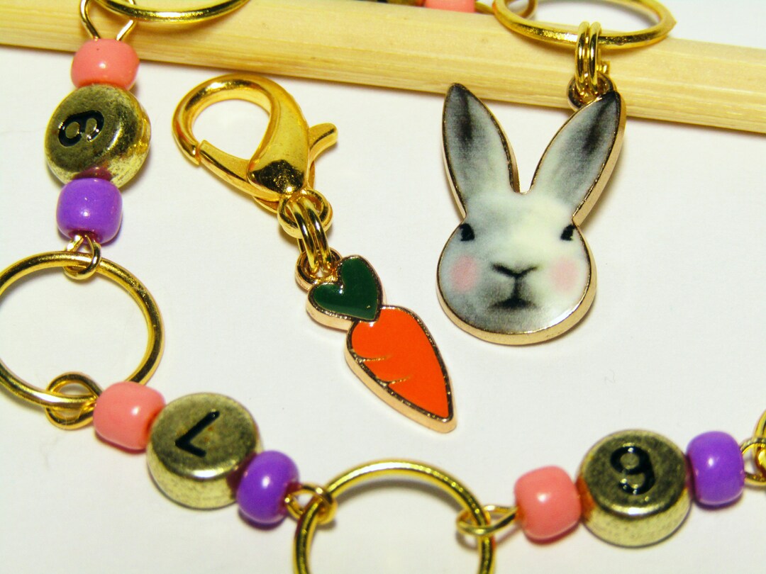 Bunny Rabbit Knitting Row Counter, Chain Row Counter Gift for Knitter ...