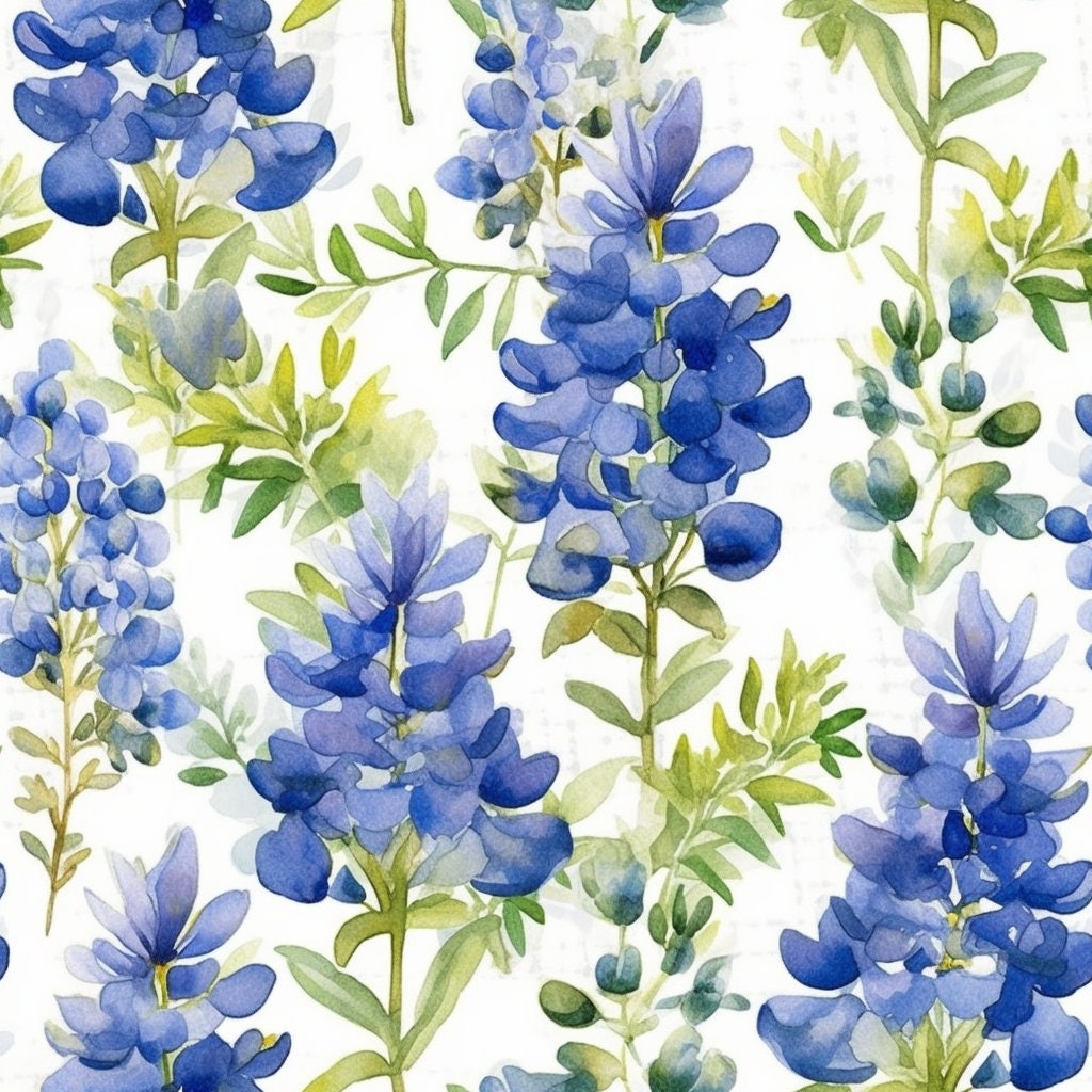 Texas State Flower - Bluebonnet - Flower Pattern Seamless (4) - Etsy
