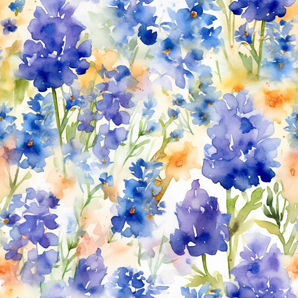 Texas State Flower - Bluebonnet - Flower Pattern Seamless (4) - Etsy