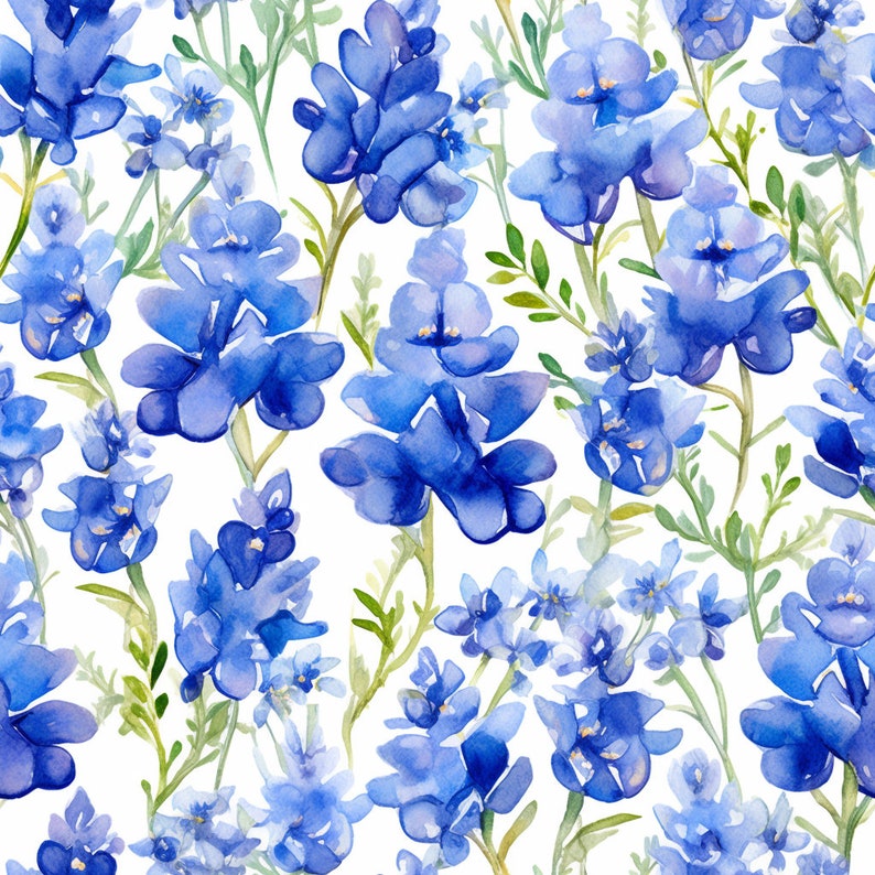 Texas State Flower - Bluebonnet - Flower Pattern Seamless (4) - Etsy
