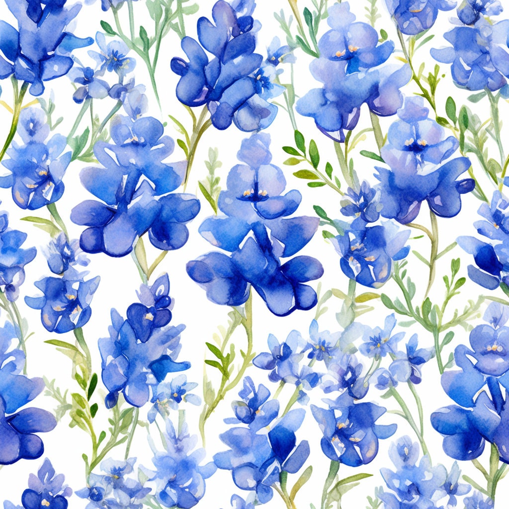Texas State Flower - Bluebonnet - Flower Pattern Seamless (4) - Etsy